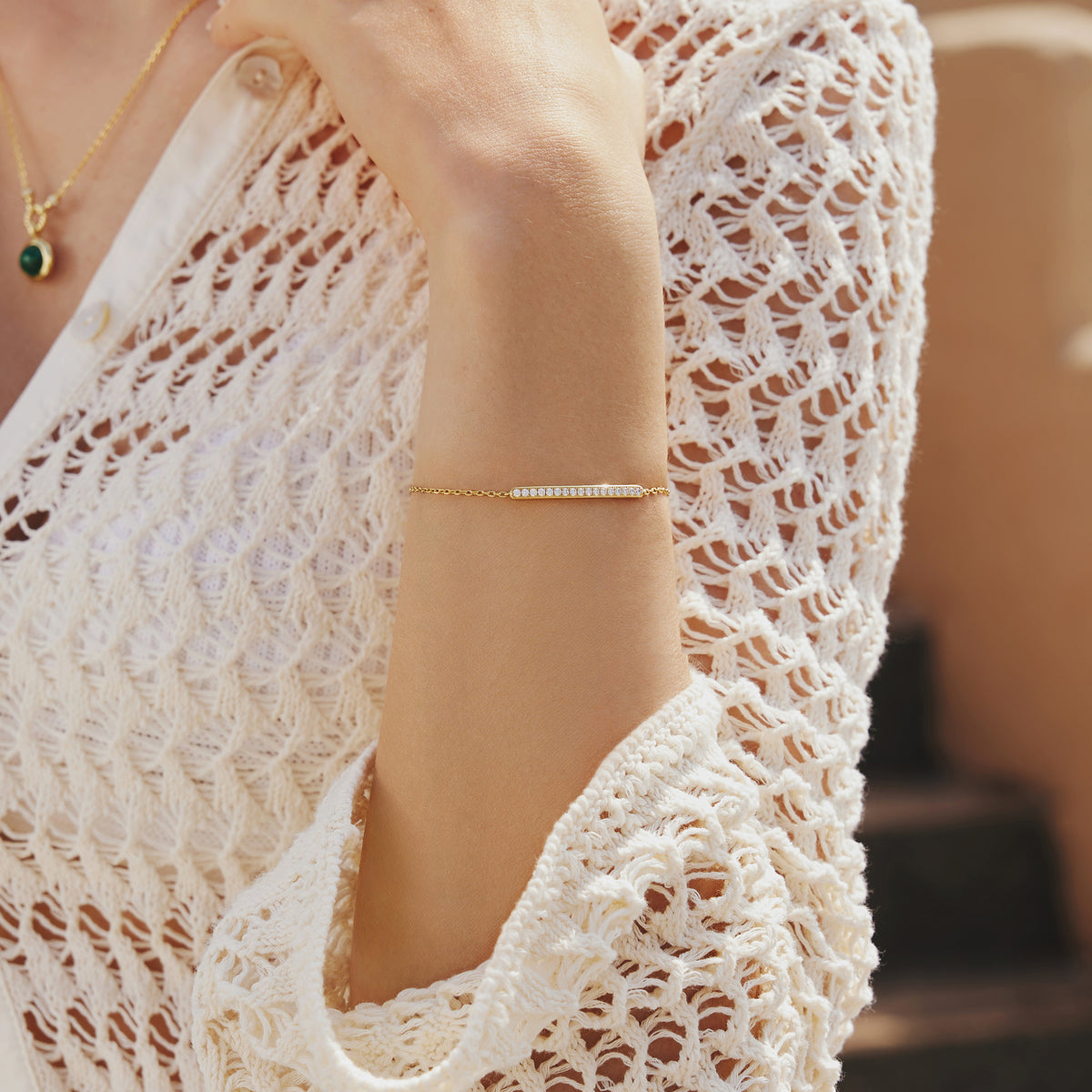 Gold Pavé Bar Bracelet – Ania Haie