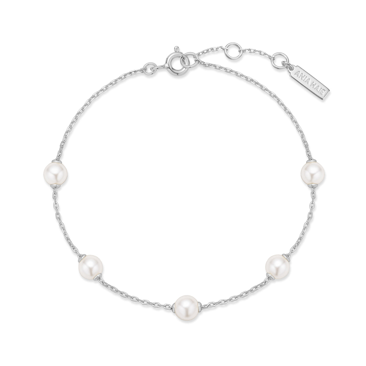 Silver Shell Pearl Station Bracelet – Ania Haie