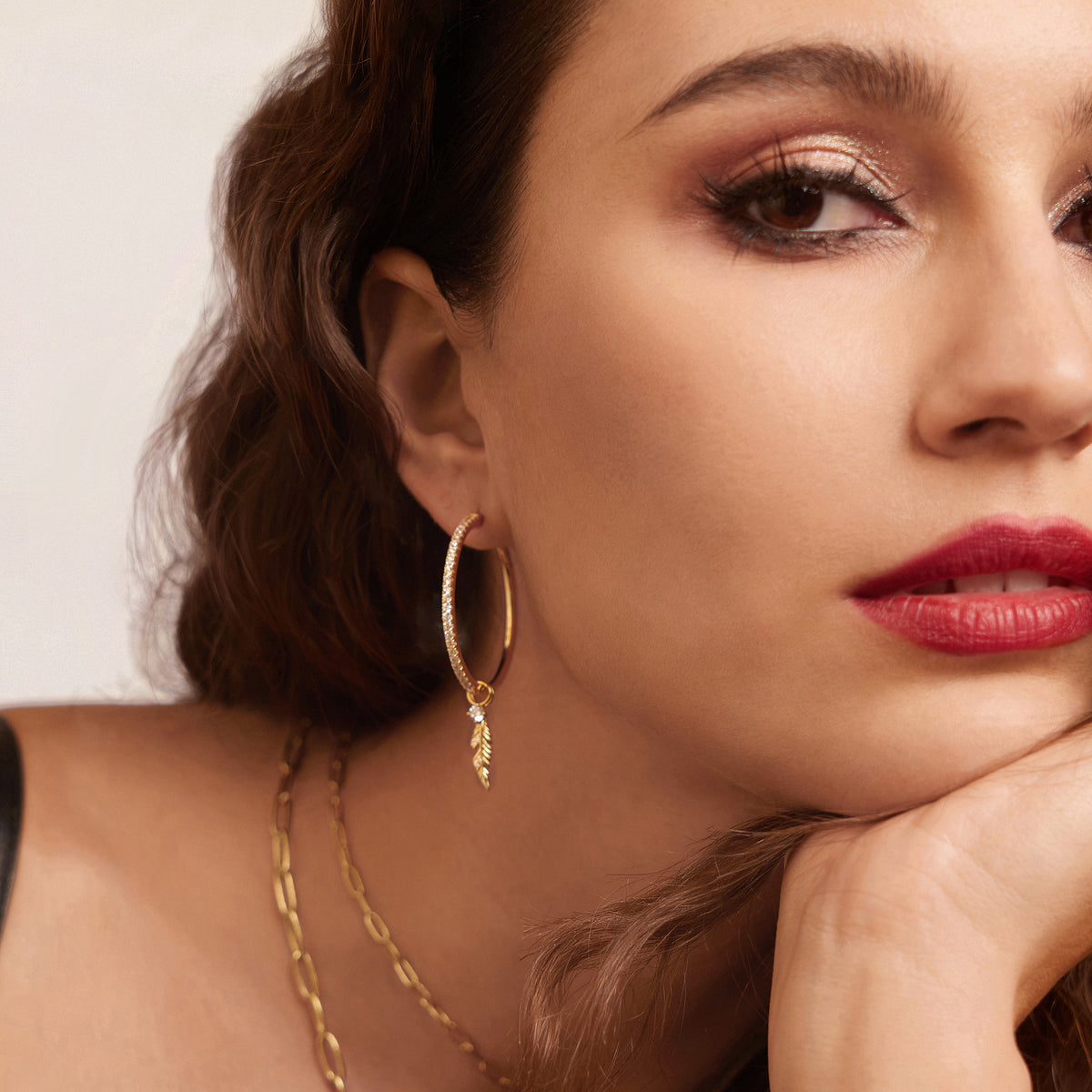 Gold Pavé Hoop Earrings – Ania Haie