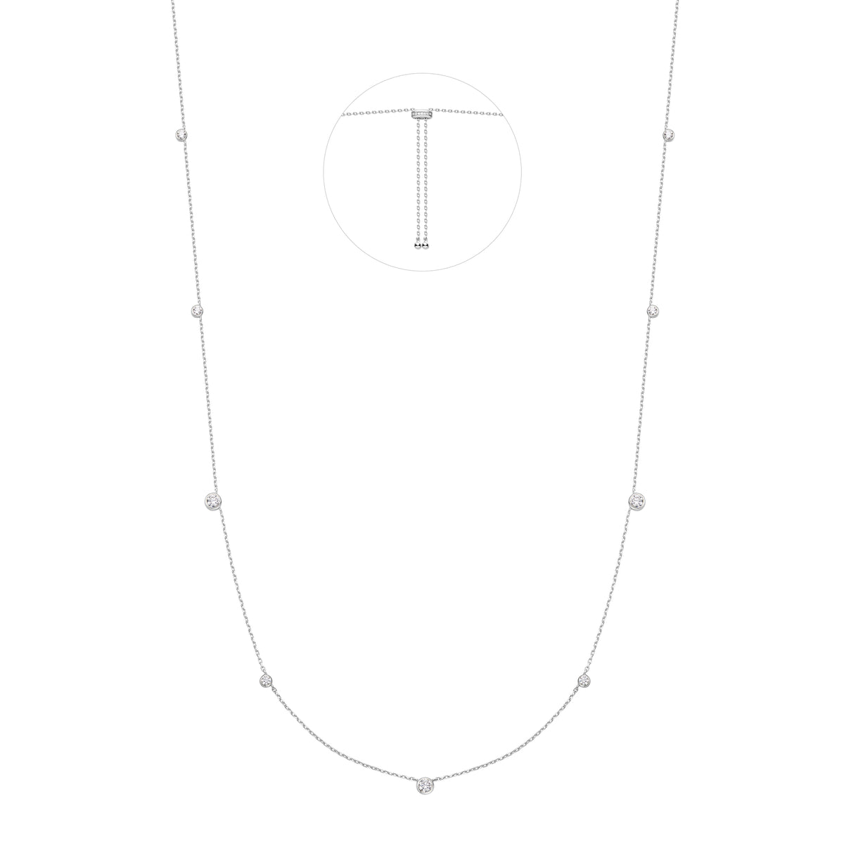 Silver Bezel Cubic Zirconia Station Necklace – Ania Haie