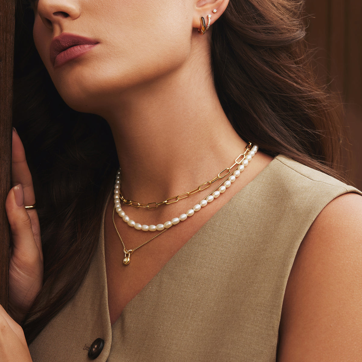 Gold Pearl Beaded Necklace – Ania Haie