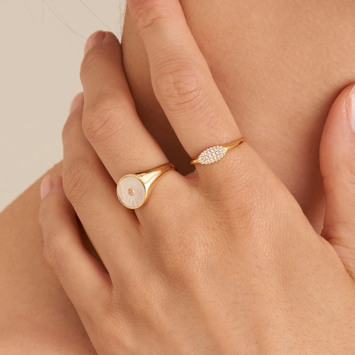 Gold Glam Adjustable Signet Ring – Ania Haie