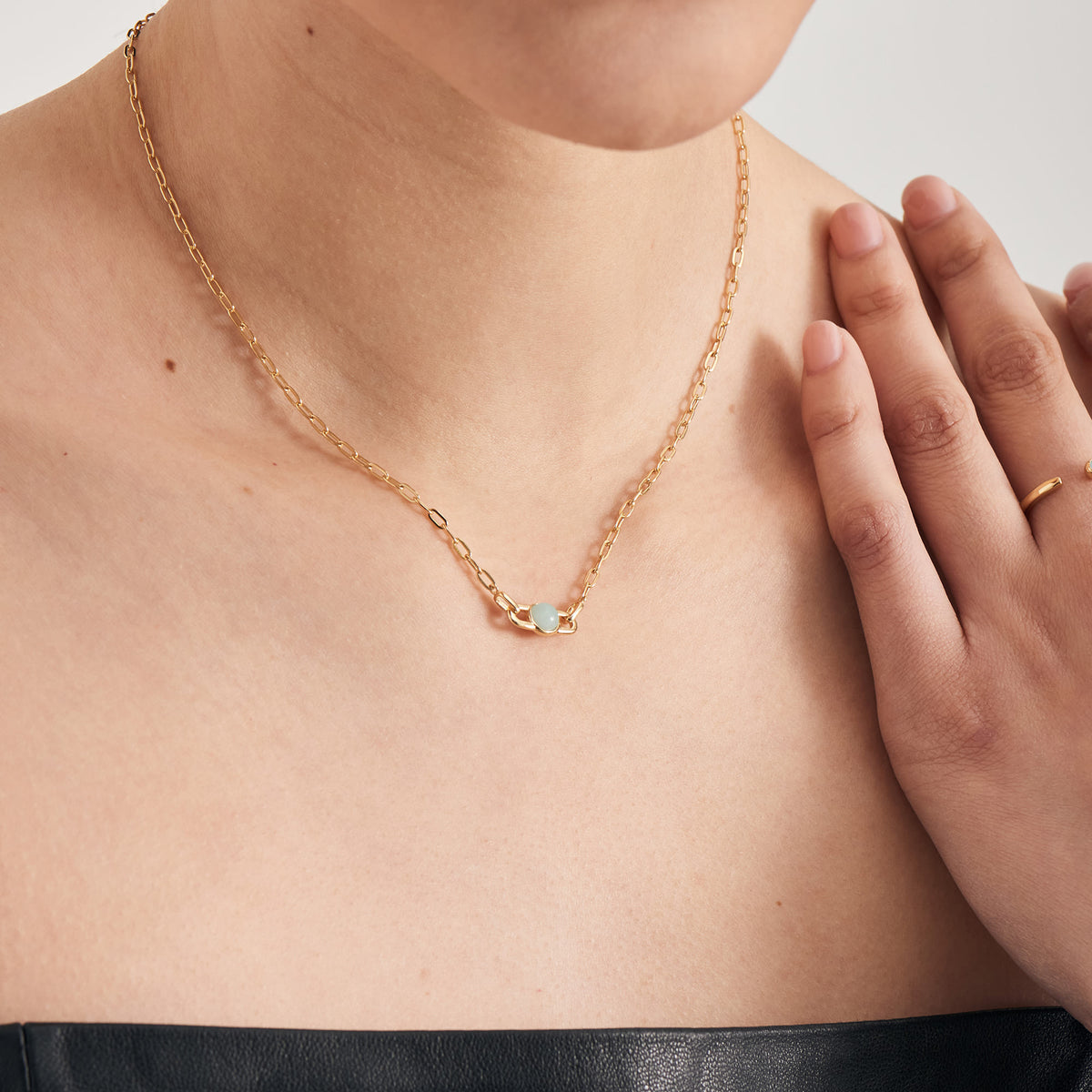 Gold Orb Amazonite Link Necklace – Ania Haie