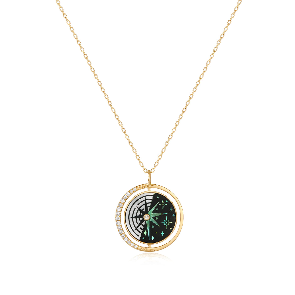 14kt Gold Diamond Cosmos Pendant Necklace – Ania Haie